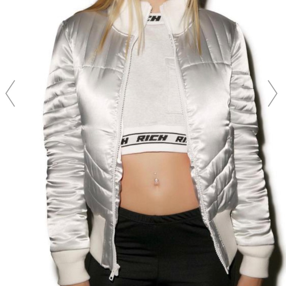 Joyrich Quilted Satin Jacket - Gem